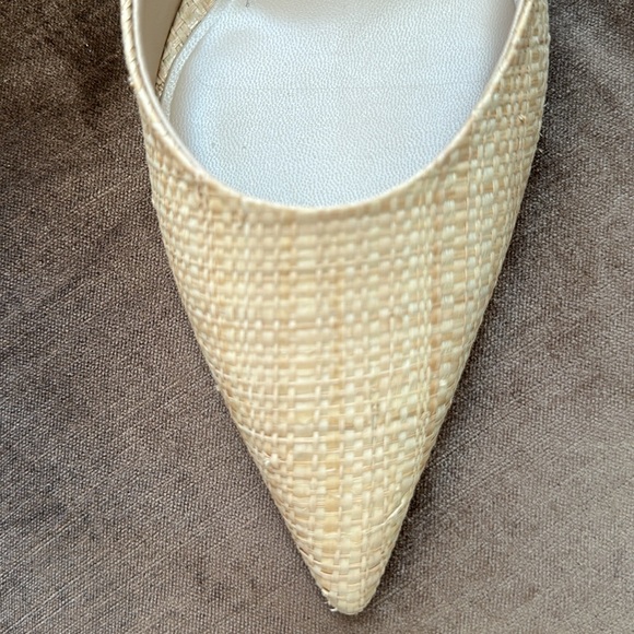 Zara | Shoes | Zara Raffia Sling Backs With Gold High Heels | Poshmark